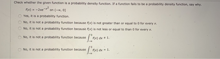 Solved Check whether the given function is a probability | Chegg.com