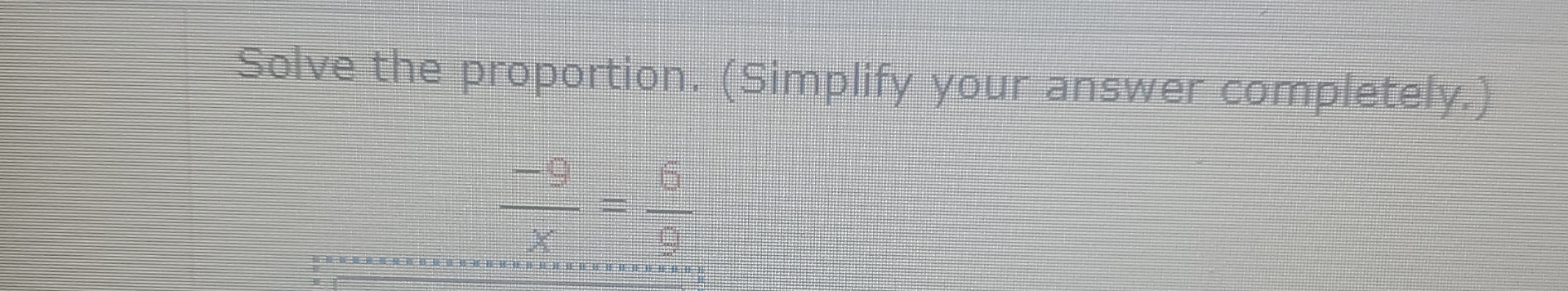 Solved Solve the proportion. (Simplify your answer | Chegg.com