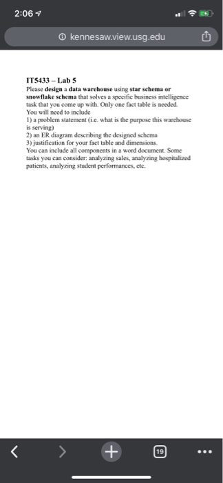 Solved 2:06 kennesaw.view.usg.edu ū IT5433 - Lab 5 Please | Chegg.com