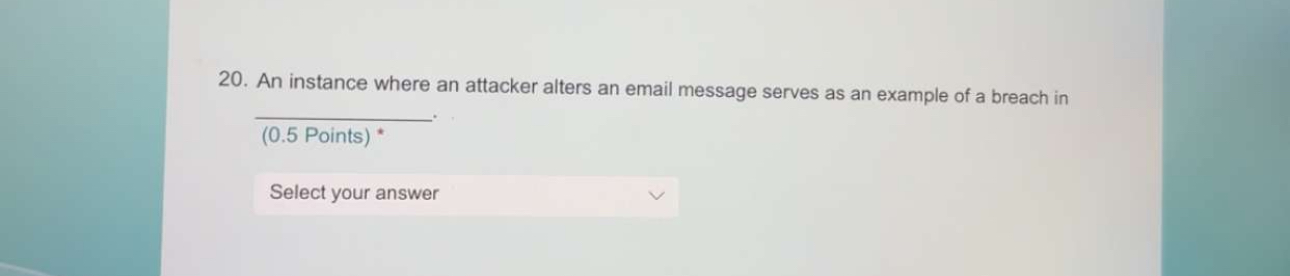 Solved An instance where an attacker alters an email message | Chegg.com