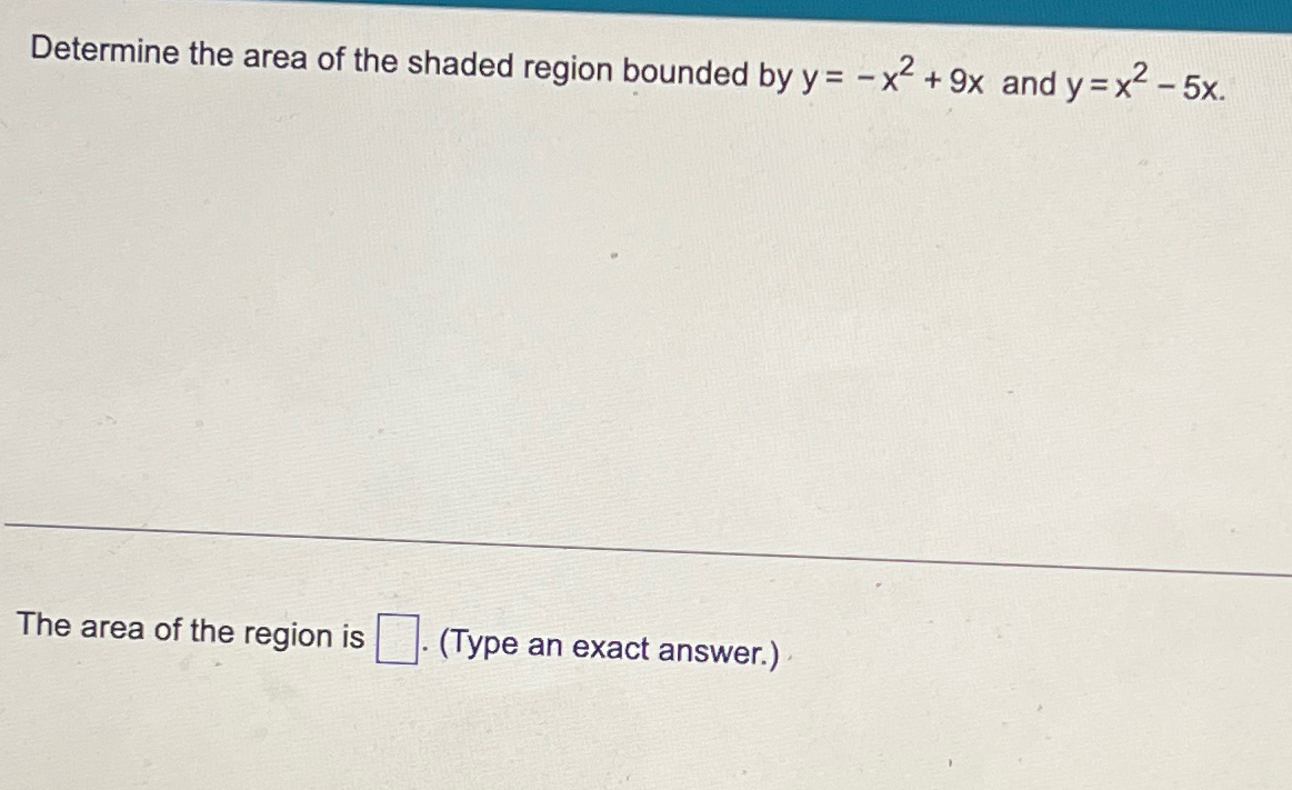 Solved Determine the area of the shaded region bounded by | Chegg.com
