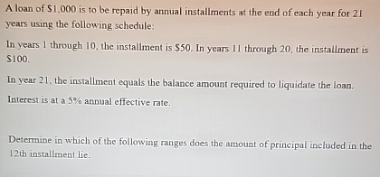 Solved please do not use excelA loan of $1.000 ﻿is to be | Chegg.com