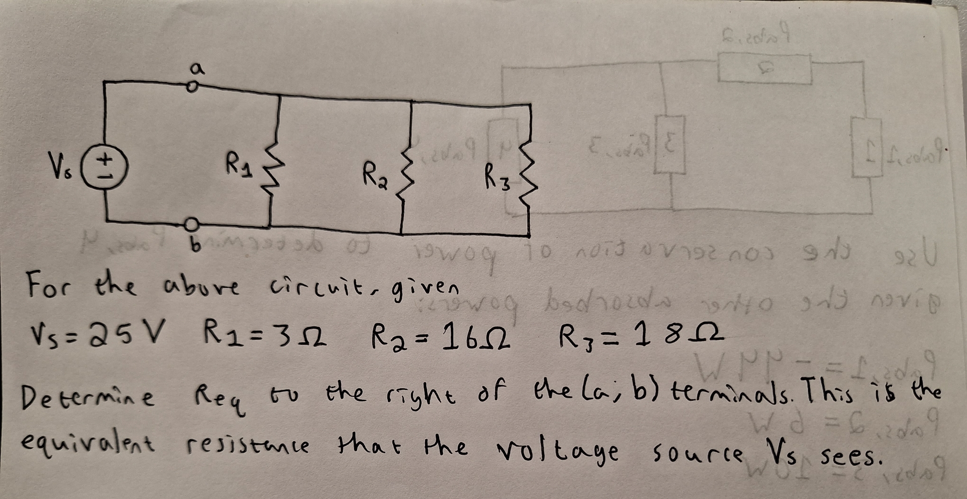 Solved Determine Req ﻿to the right of the (a,b) ﻿terminals. | Chegg.com