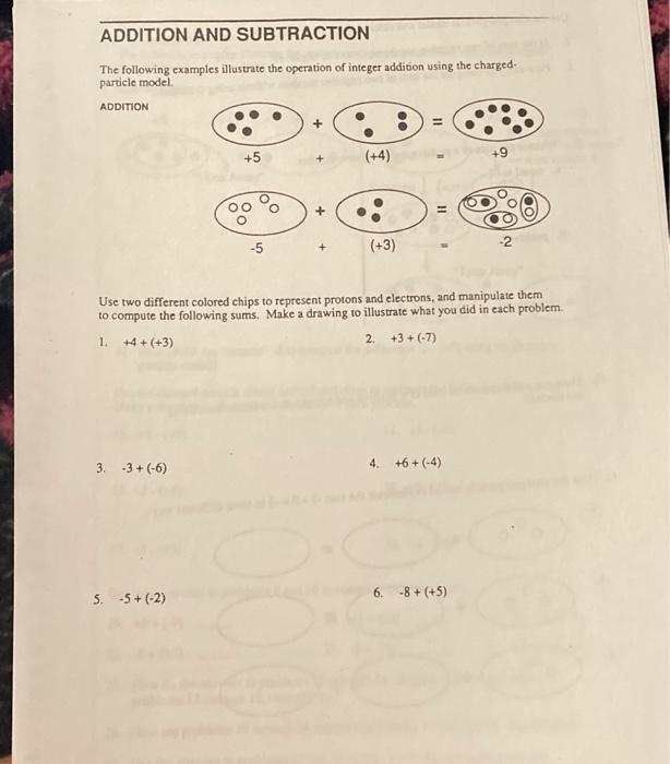 Solved ADDITION AND SUBTRACTION The following examples | Chegg.com