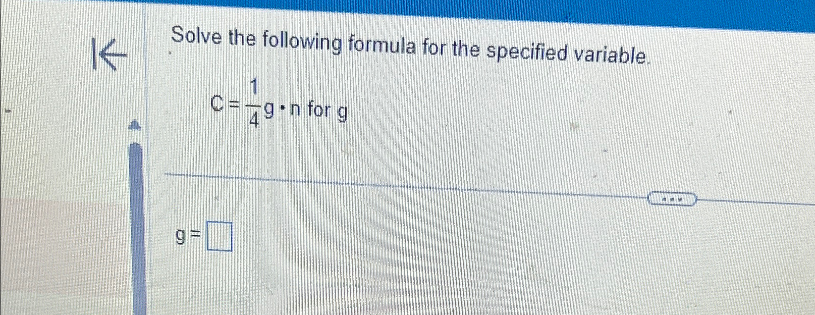 Solved Solve the following formula for the specified | Chegg.com