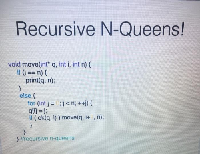 Solved 1 Dimension of n queens problem By the "N queens | Chegg.com