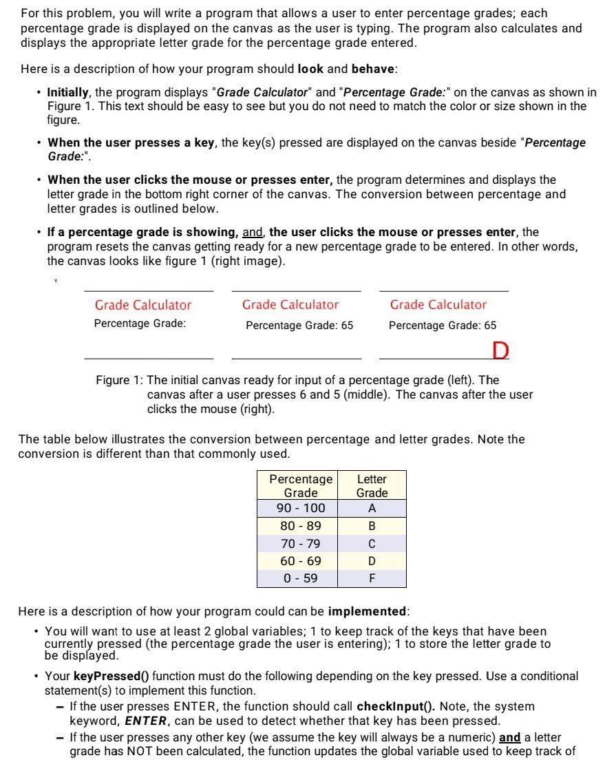 Solved For this problem, you will write a program that | Chegg.com