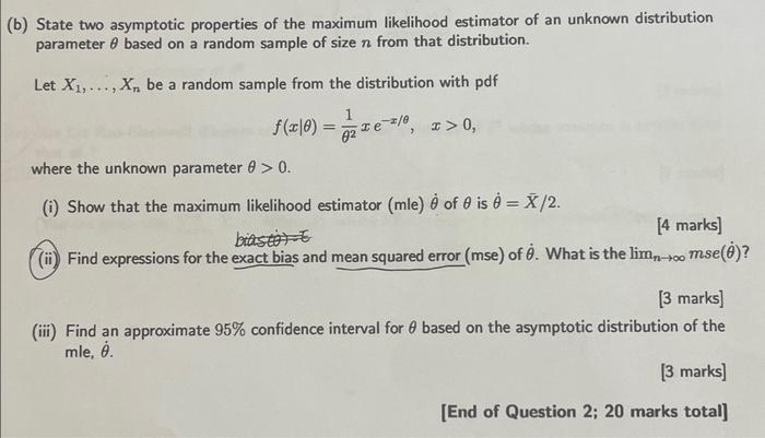 Solved B State Two Asymptotic Properties Of The Maximum 