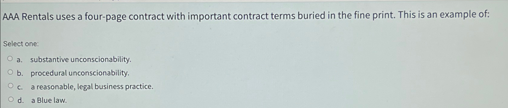 Solved AAA Rentals uses a four-page contract with important | Chegg.com