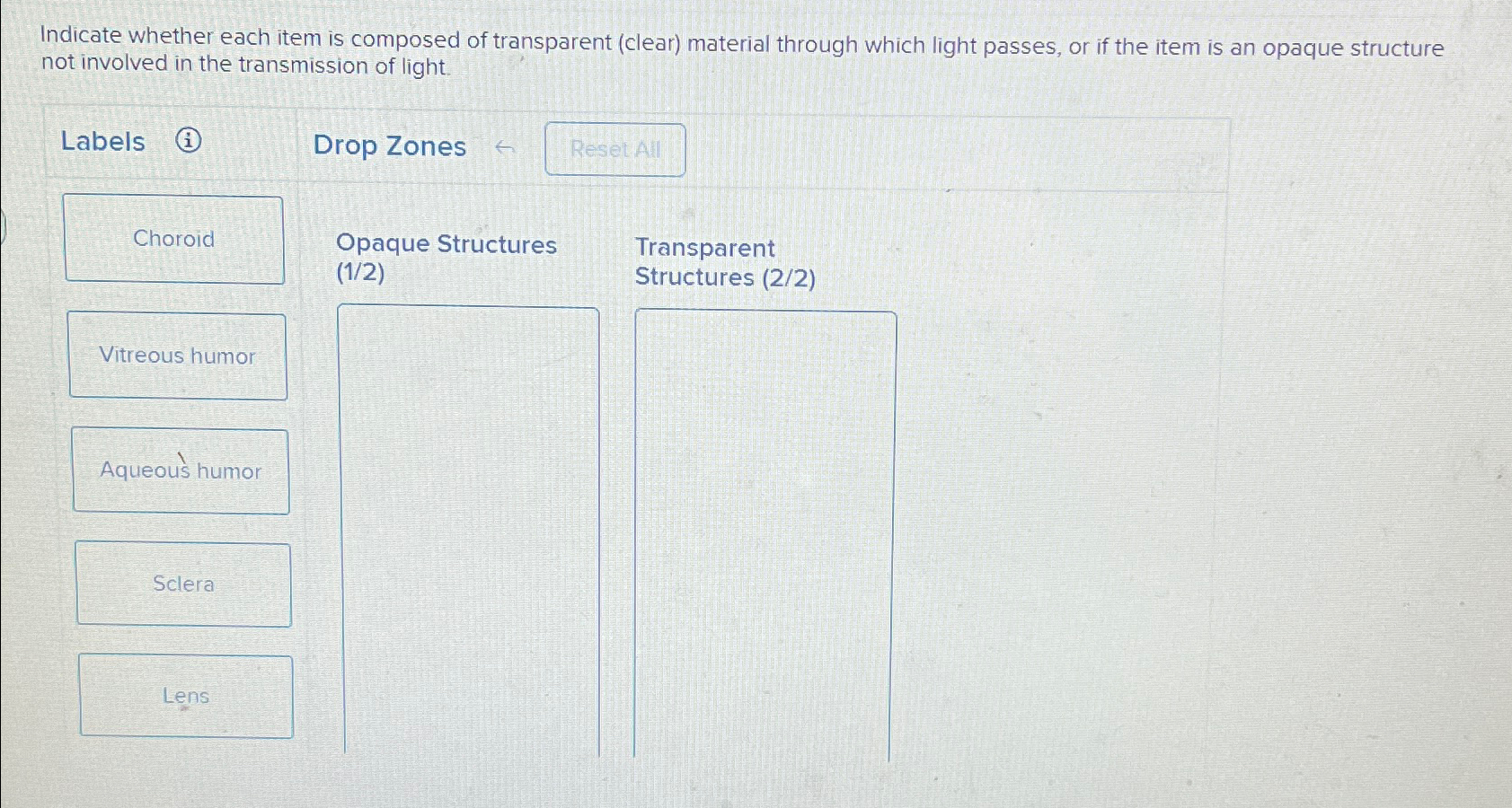 Solved Indicate whether each item is composed of transparent | Chegg.com