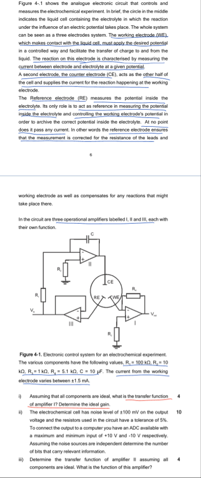 Solved Figure 4-1 ﻿shows the analogue electronic circuit | Chegg.com