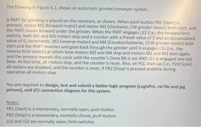 Solved Lab6 (5 Marks) Automatic Grinder/Conveyor System | Chegg.com