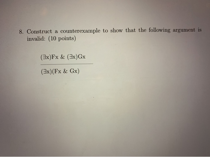 Solved 7. Construct a counterexample to show that the | Chegg.com