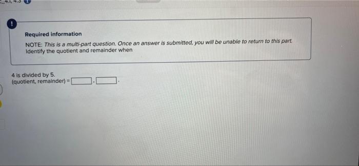 Solved Required information NOTE: This is a multi-part | Chegg.com