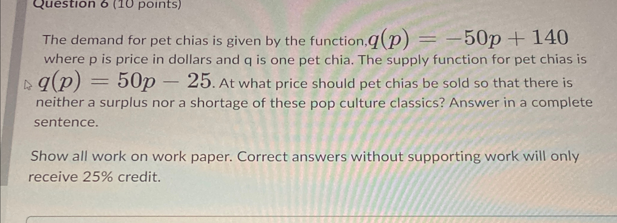 Solved The demand for pet chias is given by the function, | Chegg.com