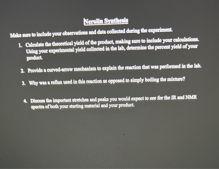 Solved Verolin Syuthesis Mke sure to include your | Chegg.com