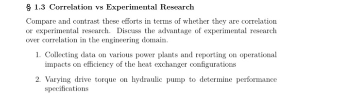 Solved $ 1.3 Correlation vs Experimental Research Compare | Chegg.com