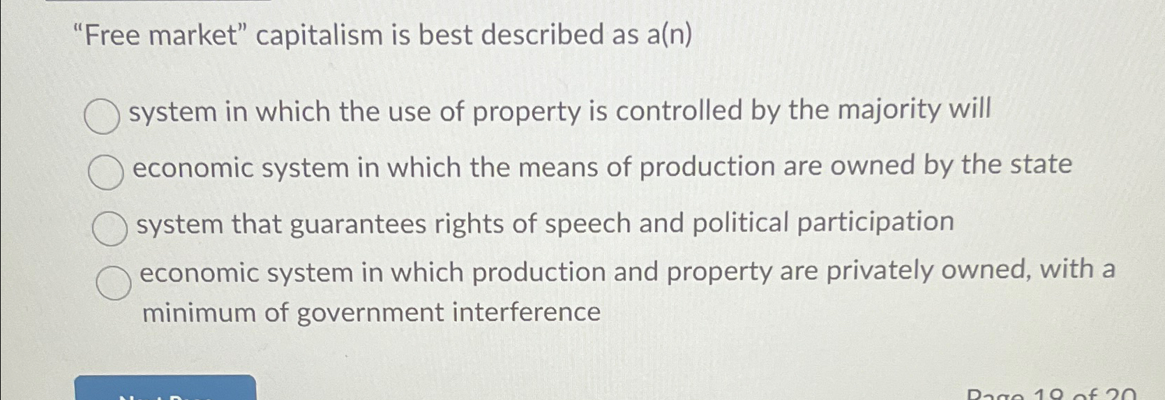 Solved "Free market" capitalism is best described as | Chegg.com