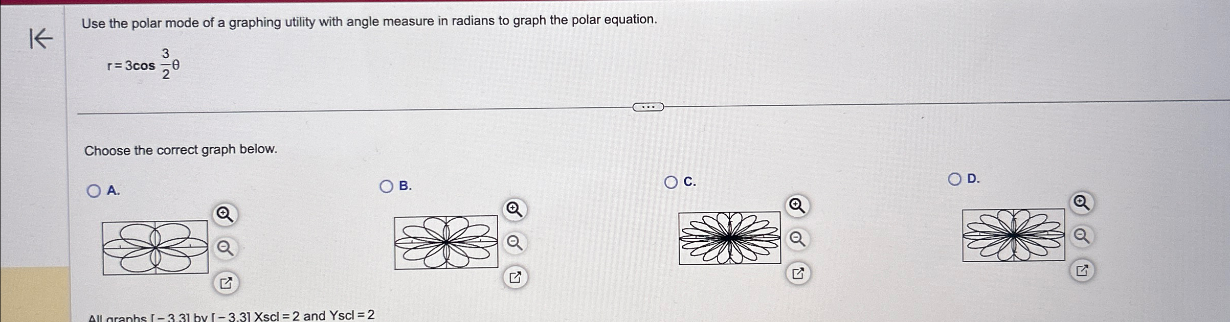 Solved Use the polar mode of a graphing utility with angle | Chegg.com