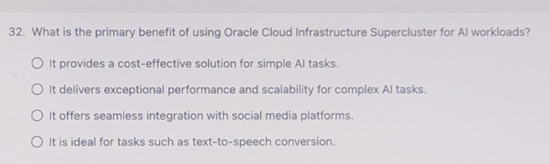 Solved What is the primary benefit of using Oracle Cloud | Chegg.com