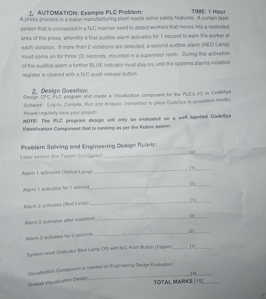 write a program and design a plc program with visual | Chegg.com