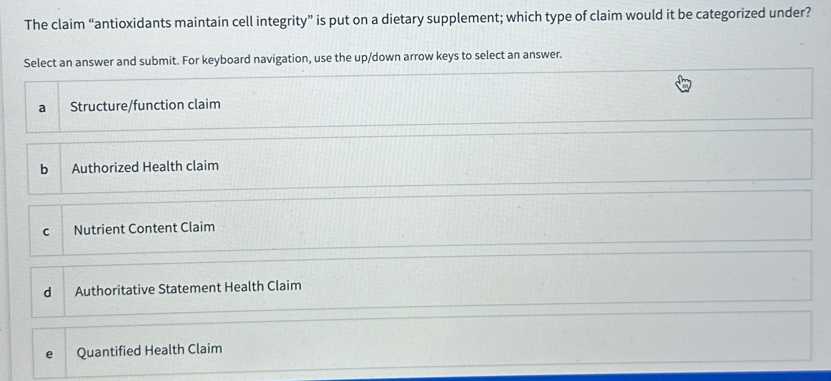 Solved The claim "antioxidants maintain cell integrity" is | Chegg.com