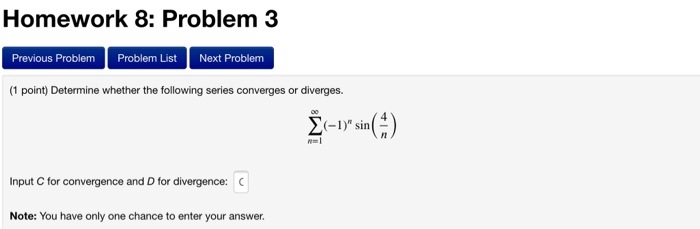 Solved Homework 8: Problem 3 Previous Problem Problem List | Chegg.com