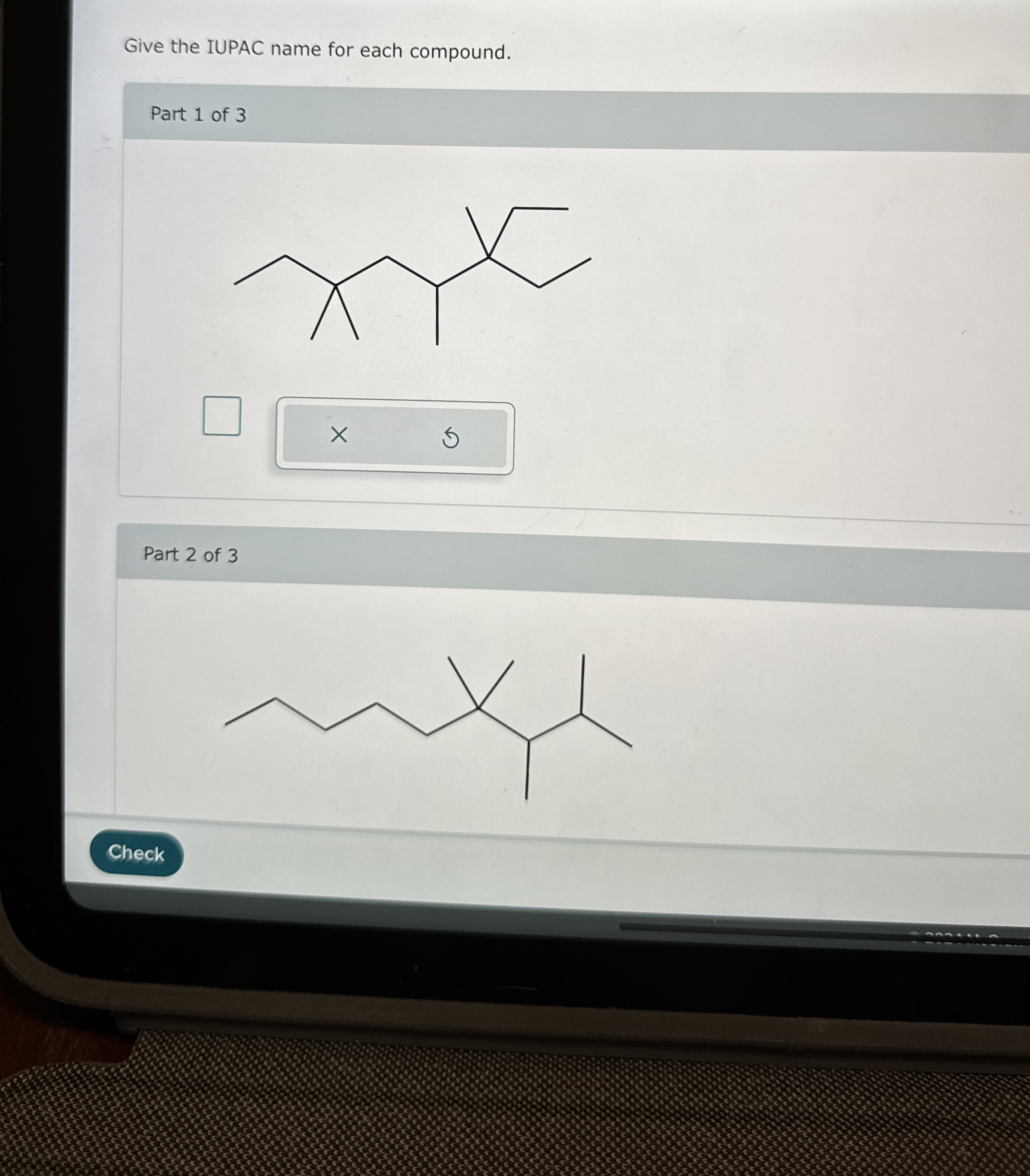 Solved Give the IUPAC name for each compound.Part 1 ﻿of | Chegg.com
