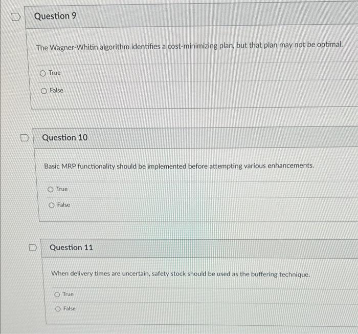 Solved The Wagner-Whitin algorithm identifies a | Chegg.com
