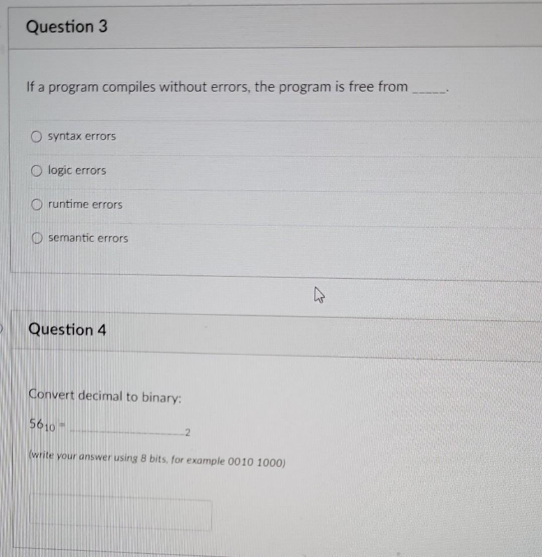 Solved If a program compiles without errors, the program is | Chegg.com Solved If a program compiles without errors, the program is | Chegg.com