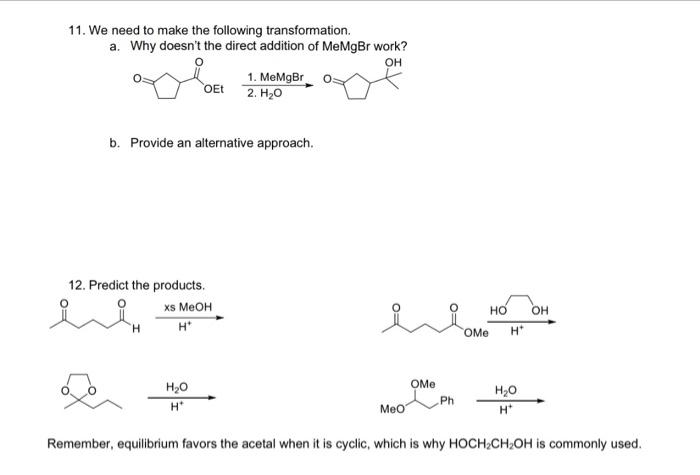 Solved 9. Draw the products for the acetal hydrolysis in | Chegg.com