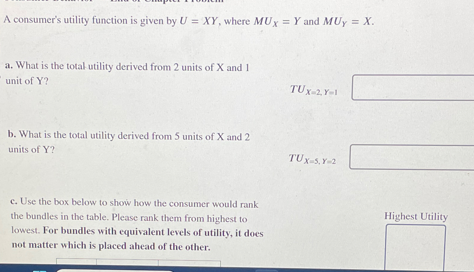 Solved A consumer's utility function is given by U=xY, | Chegg.com