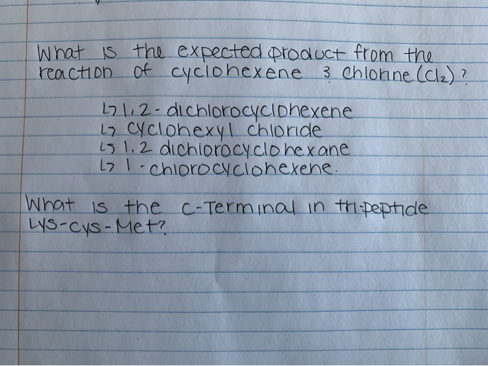 Solved What is reaction the expected product from the of | Chegg.com