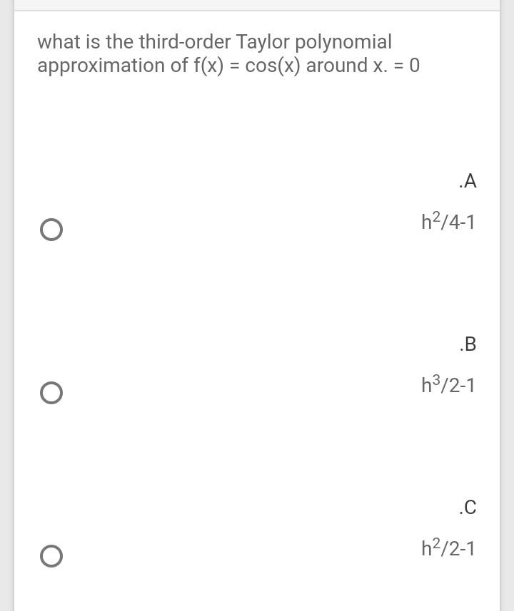 Solved what is the third-order Taylor polynomial | Chegg.com