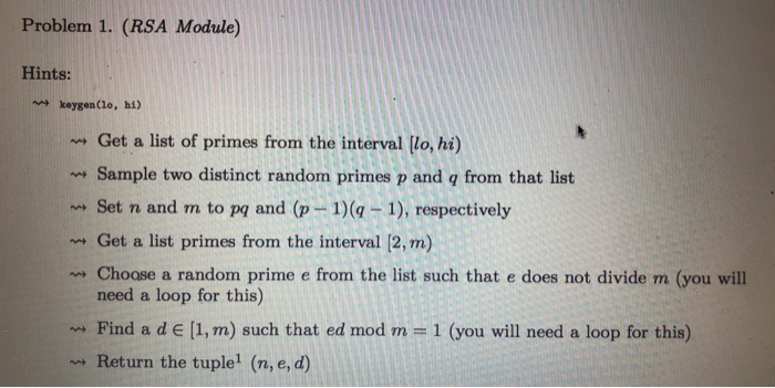 Solved Need to create a function keygen(lo, hi) in Python | Chegg.com