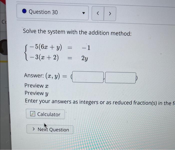 Solved Solve the system with the addition method: | Chegg.com