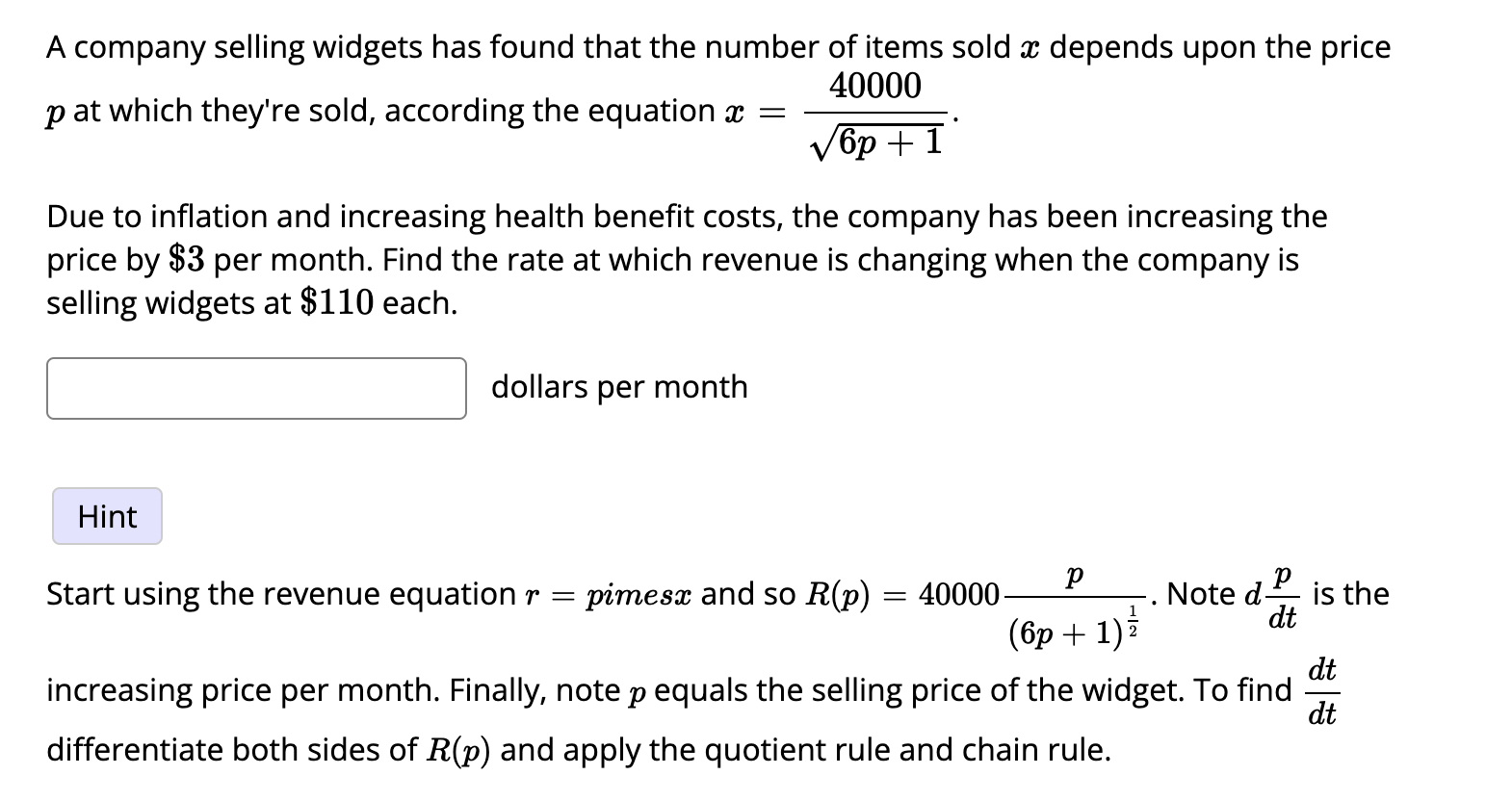 Solved by an EXPERT A company selling widgets has found that the number | Chegg.com