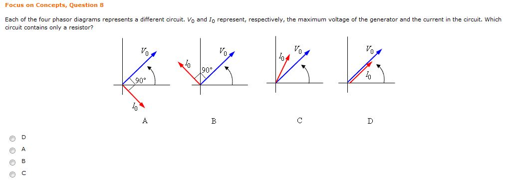Solved Each of the four phasor diagrams represents a | Chegg.com