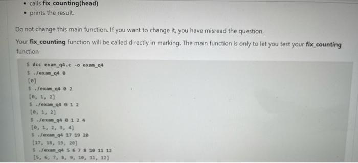Solved You have been given the file exam q4.c containing the | Chegg.com
