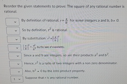 Solved Reorder the given statements to prove: The square of | Chegg.com