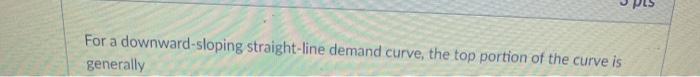 Solved For a downward-sloping straight-line demand curve, | Chegg.com