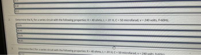 Solved Determine tive Xc for a series circuit with the | Chegg.com