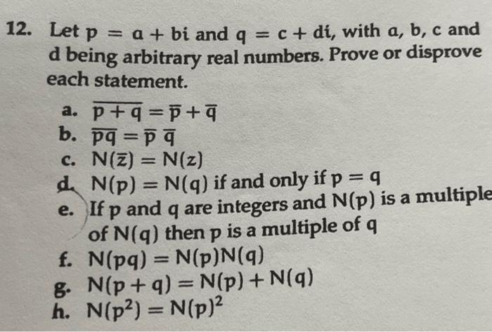 Solved 2. Let p=a+bi and q=c+di, with a,b,c and d being | Chegg.com