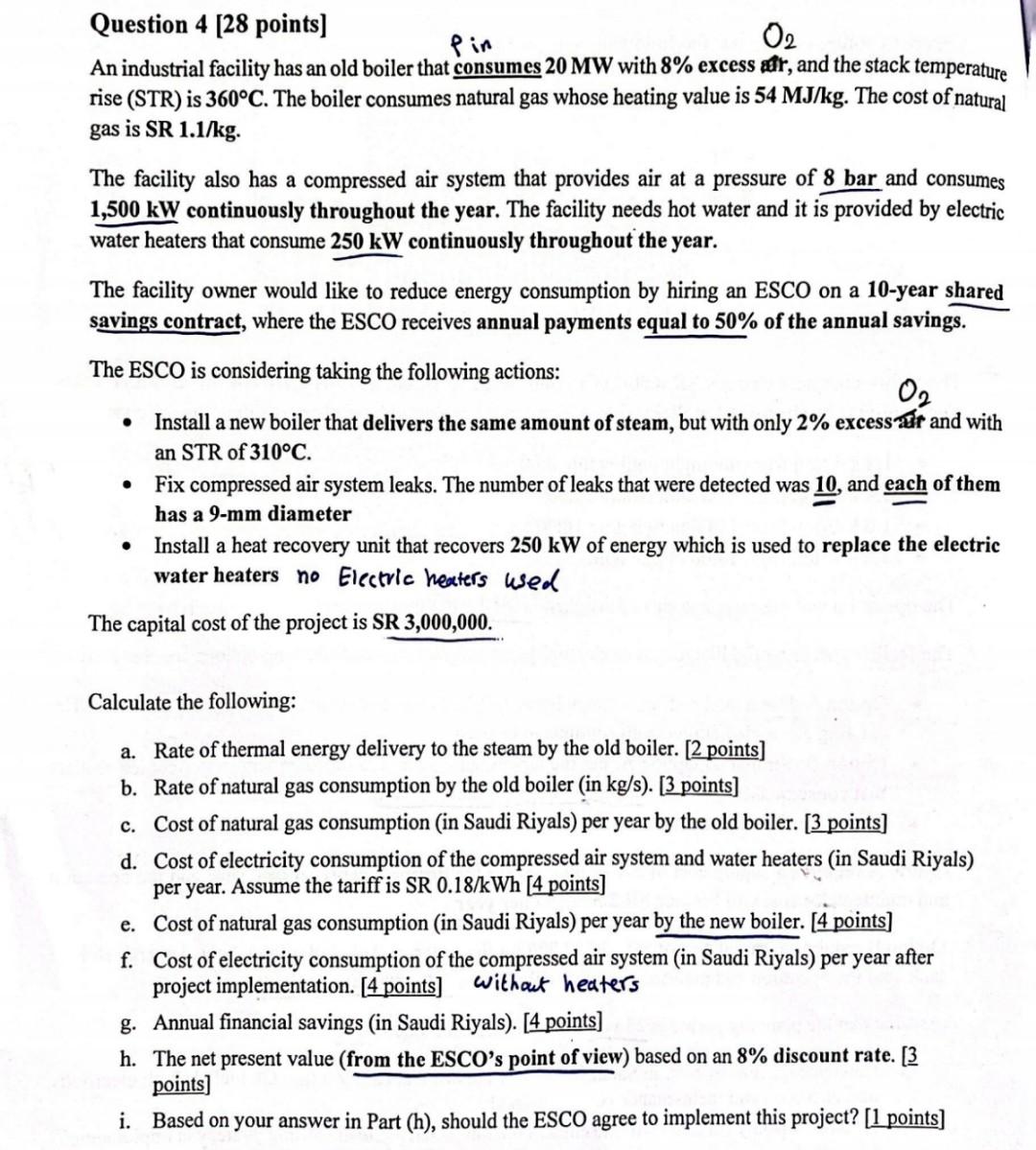 Solved Question 4 [28 ﻿points]An industrial facility has an | Chegg.com