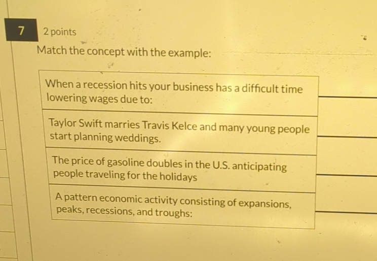 Solved 72 ﻿pointsMatch the concept with the example:When a | Chegg.com