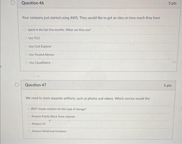 Solved Which AWS Cloud service helps in quick deployment of | Chegg.com
