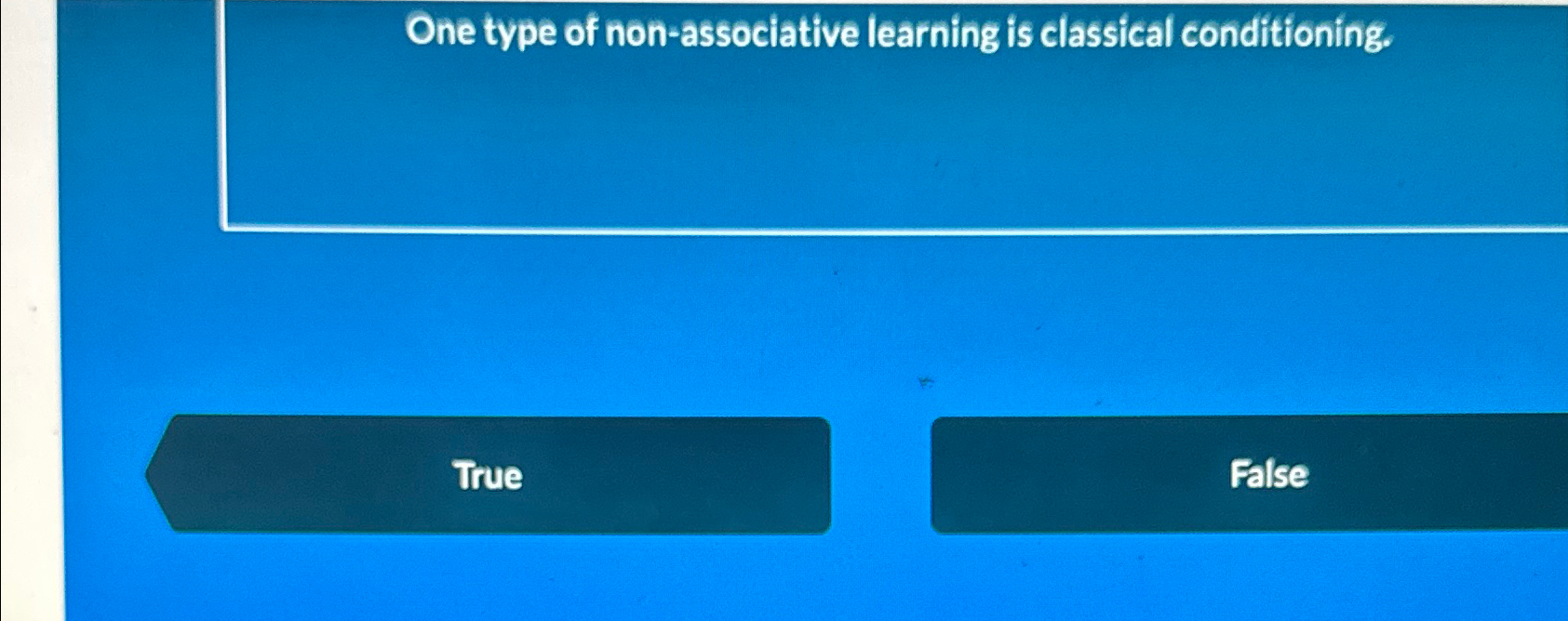 Solved One type of non-associative learning is classical | Chegg.com