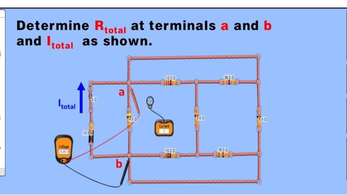 Solved Determine Rtotal at terminals a and b and Itotal as | Chegg.com