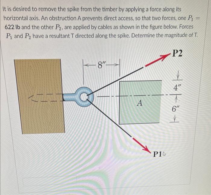 Solved It is desired to remove the spike from the timber by | Chegg.com