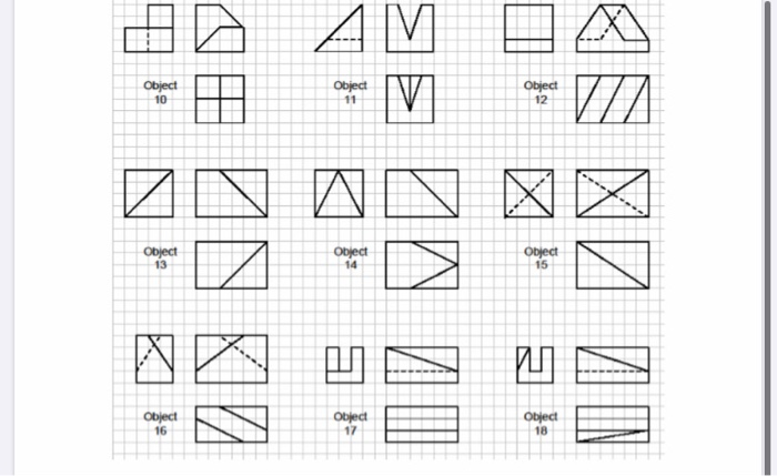 Solved 1st angle projection views of 9 objects are shown | Chegg.com